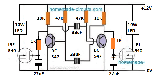 Rotating Beacon LED Simulator Circuit - Homemade Circuit Projects - 188博金宝