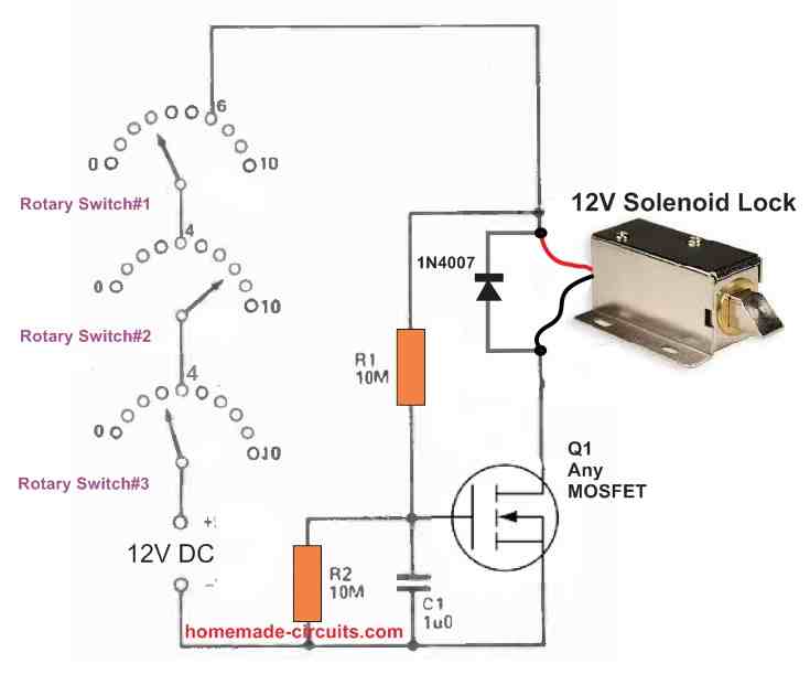 Simplest Combination Lock Circuit Explained - Homemade Circuit Projects ...